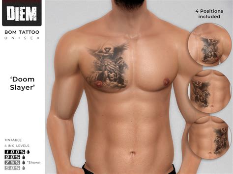 Second Life Marketplace Doom Slayer Upper Body Tattoo Unisex Bom