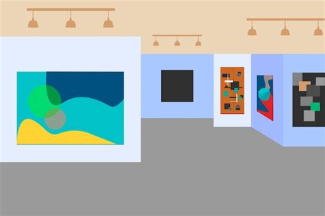 현대 회화 벡터 일러스트 레이 션의 미술관 프리미엄 벡터