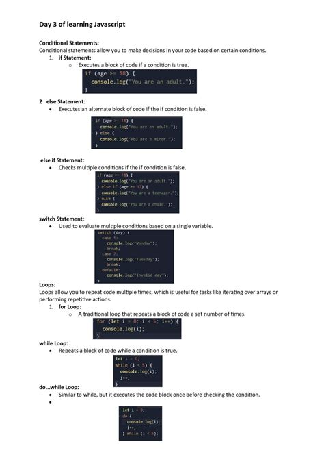 Harshal Sawale On Linkedin Javascript Learningjourney Day3 Coding Frontend Controlstructures