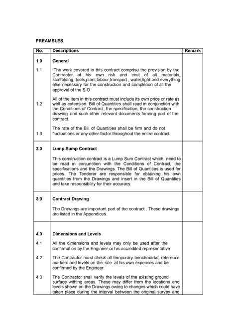 Section B Assignments Preambles No Descriptions Remark 1 General 1