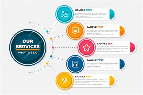 플랫 서비스 인포그래픽 템플릿 무료 벡터