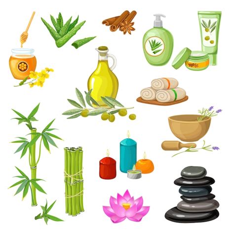 Free Vector Spa Salon Decorative Elements Set