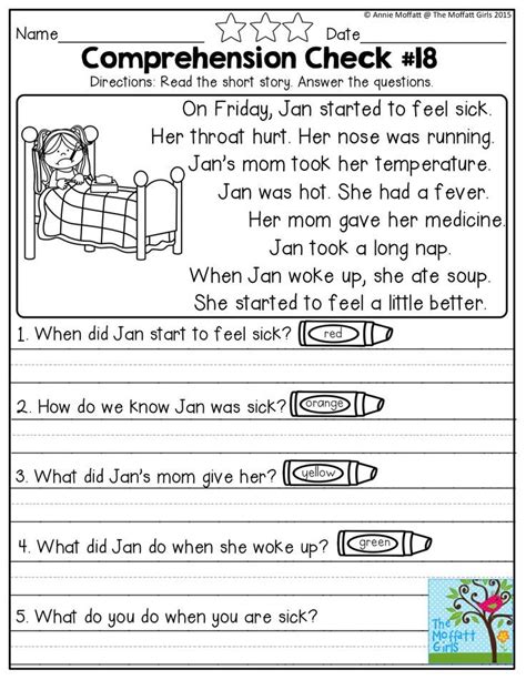 Kindergarten Reading Comprehension Worksheets Pdf Reading