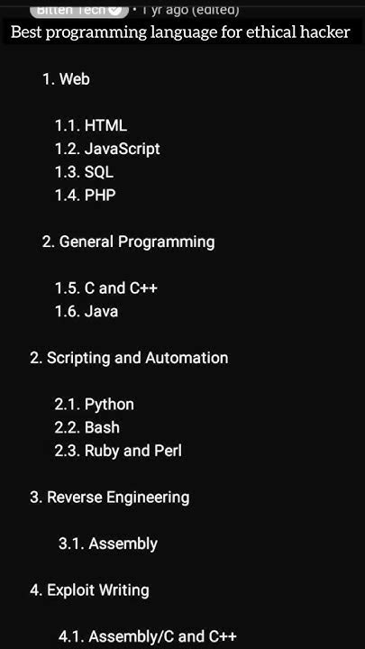 best programming language for ethical hacking and cyber security