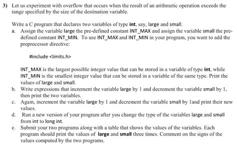 Solved Let Us Experiment With Overflow That Occurs When The