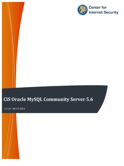 Cis Oracle Mysql Community Server 56 Benchmark V110 Pdf My Sql