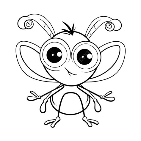 非常可愛的小卡通蟲著色頁輪廓素描 向量 昆蟲圖 昆蟲大綱 昆蟲素描向量圖案素材免費下載，png，eps和ai素材下載 Pngtree