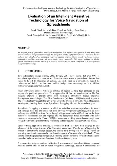 evaluation of an intelligent assistive technology for voice navigation of spreadsheets deepai