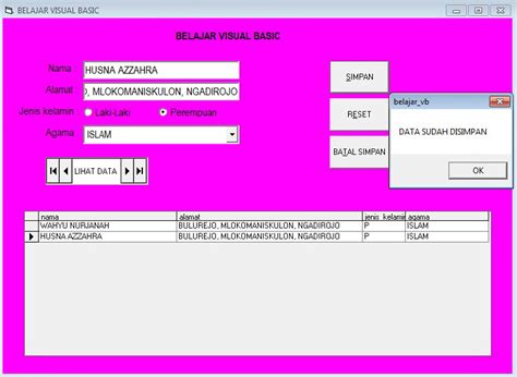 Aisyah Membuat Input Data Dengan Visual Basic 60 Dan Database Mysql