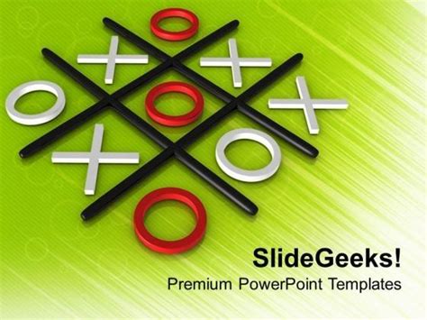 Tic Toe On Green Background Games PowerPoint Templates Ppt Backgrounds For Slides