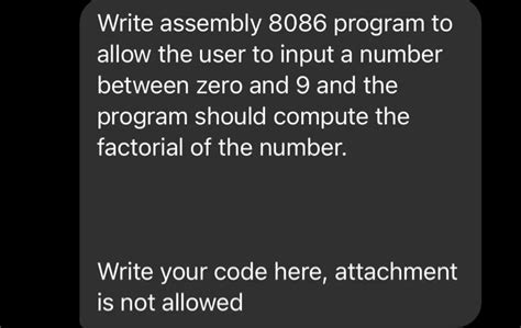 solved write assembly 8086 program to allow the user to
