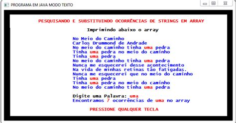 Samuel Lima Programador Ccjava Pesquisando E Substituindo Ocorrências De Strings Em Array