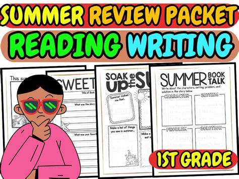 First Grade End Of Year Summer Quiz 2024 Summer Packet Math Review Writing Journal Prompts