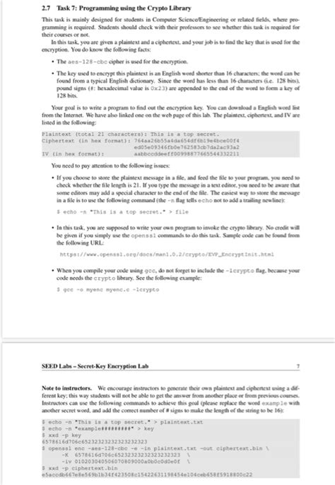 Solved 27 Task 7 Programming Using The Crypto Library This