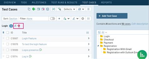 Sections TestRail Support Center