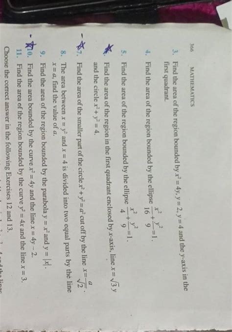 366 Mathematics3 Find The Area Of The Region Bounded By X2 4y Y 2 Y 4 A