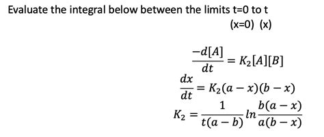 Solved Evaluate The Integral Below Between The Limits T0 To