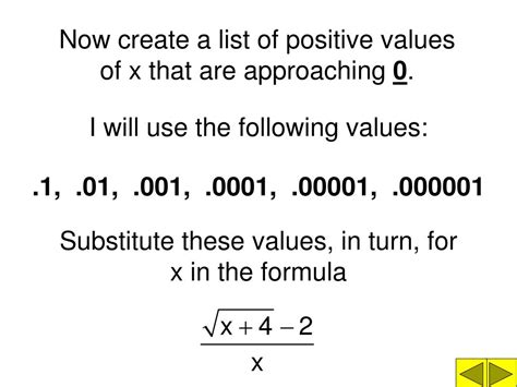 Ppt Using A Table Of Values To Estimate A Limit Powerpoint Presentation Id 5810572