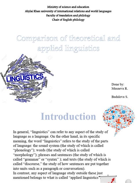 Comparison Of Theoretical And Applied Linguistics Pdf Linguistics Theory