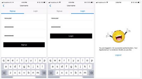 forms react native example for android and ios