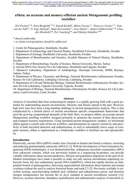 pdf ameta an accurate and memory efficient ancient metagenomic