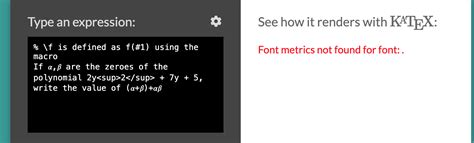 Font Metrics Not Found For Font · Issue 2281 · Katexkatex · Github