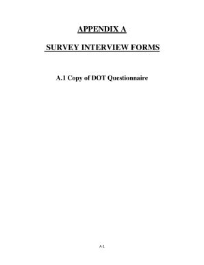 Fillable Online Onlinepubs Trb APPENDIX A SURVEY INTERVIEW FORMS Fax Email Print PdfFiller