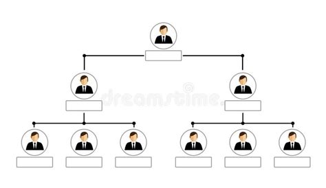 Organization Chart Infographics With People Icon And Abstract Line Stock Illustration