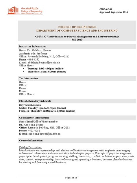 01 Introduction Syllabus Pdf Project Management Computing