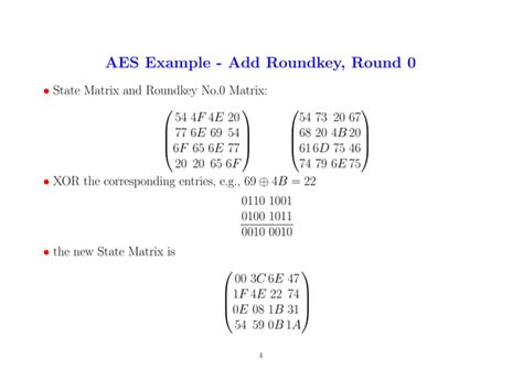 Aes Solved Example On Encryption All Roundspdf