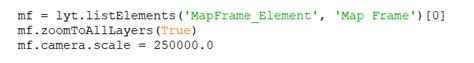 solved set camera scale for map frame with pythong esri community