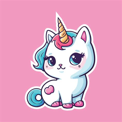 Kawaii Cat Cartoon In Unicorn Vector On Rainbow Cute Animal Pastel
