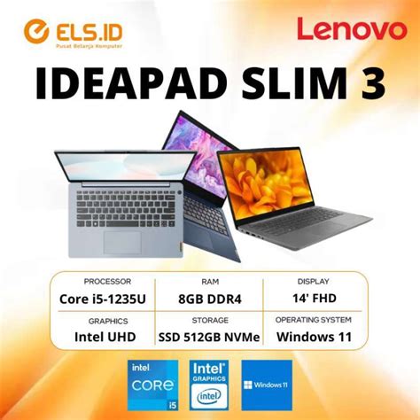 Promo Lenovo Ideapad Slim Iau Pid I U Gb Ssd Gb Win Ohs Grey Diskon Di