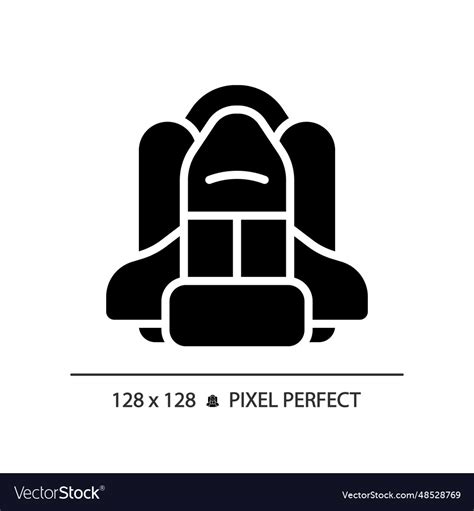 Space Shuttle Pixel Perfect Black Glyph Icon Vector Image
