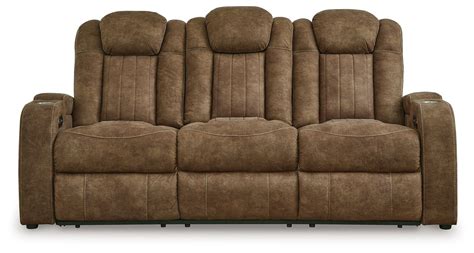 Wolfridge Brindle Power Reclining Sofa With Adj Headrest