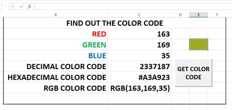 Colorcode Get Color Code Excel Images
