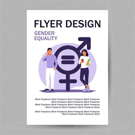 Premium Vector Gender Equality Concept Flyer Design Men And Women