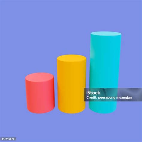 3d Blank Bar Graph Template Bar Chart Mockup Data Analysis Colorful Statistic Bar Chart With