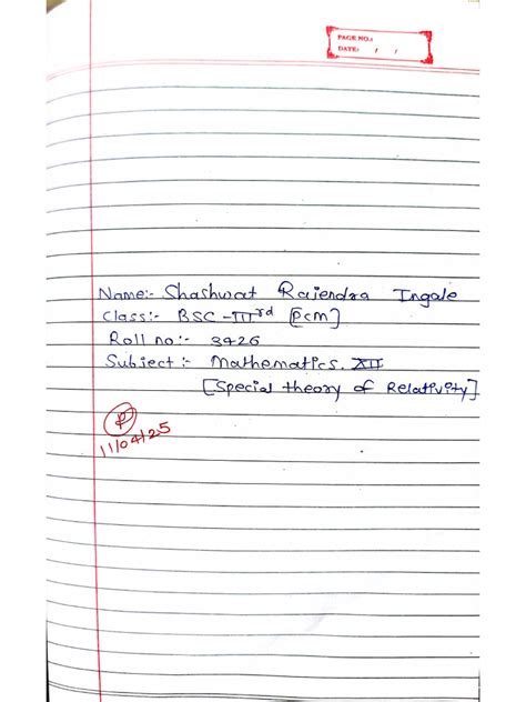 Shashwat Special Theory Of Relativity Pdf