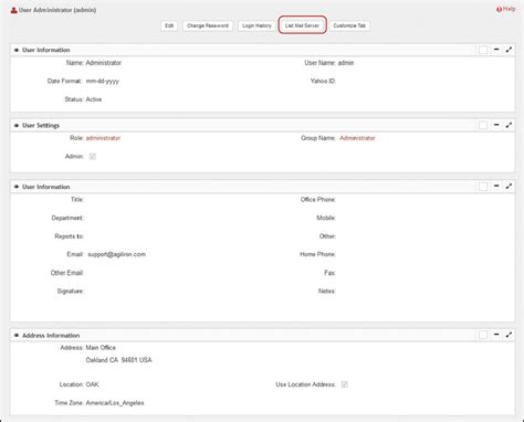 Set Up Email Server For The User