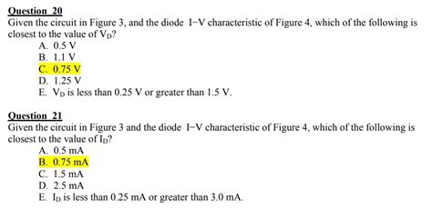 Solved For Question 20 And 21 A Non Linear Diode Is Placed