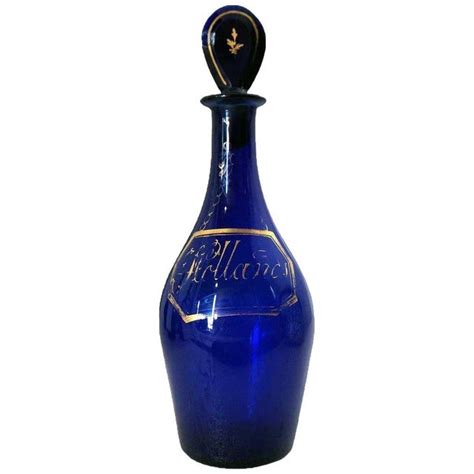 English Isaac Jacobs George Iii Bristol Blue Glass Hollands Gin Decanter Chairish