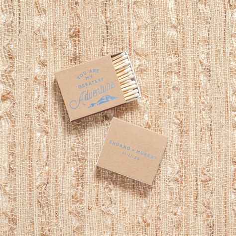 Custom Printed Matchboxes Greatest Adventure Wedding Favor Wedding Matches Personalized