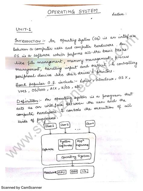 Operating System Handwritten Notes All Unit Pdf