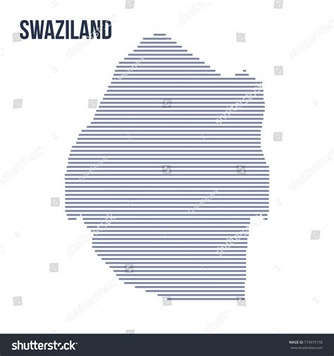Vector Abstract Hatched Map Swaziland Horizontal Stock Vector Royalty Free 719975158