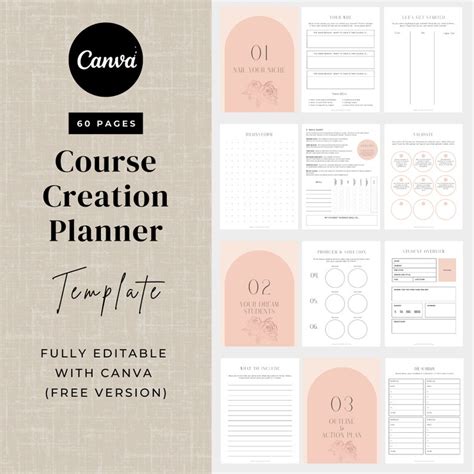 Printable Course Planner Course Creator Planner Template Etsy