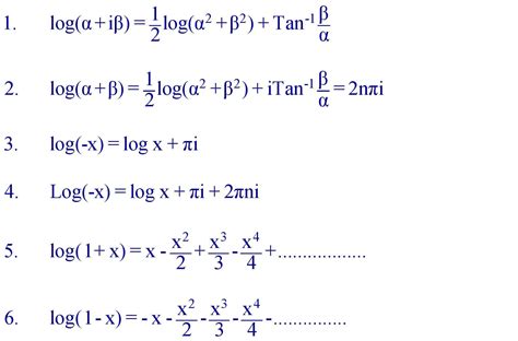 Logarithms Of Complex Quantites Formula In Maths