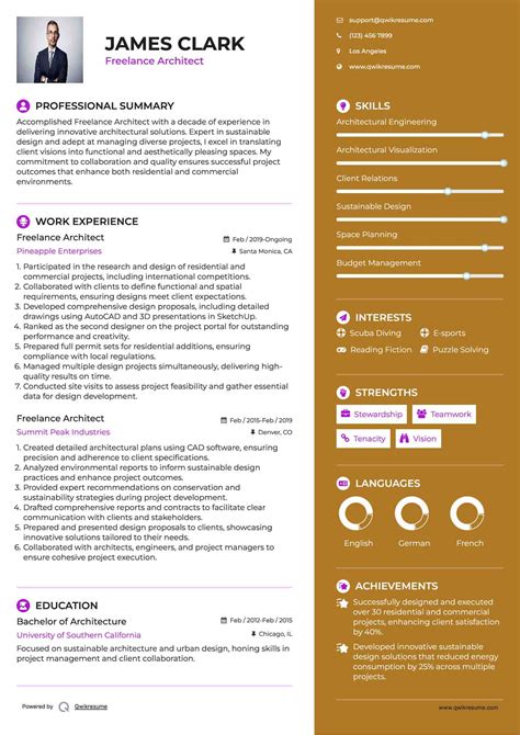 Freelance Architect Resume Samples Templates For