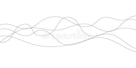A Minimalist Background Featuring Multiple Interwoven Flowing Wavy Lines In Black Stock