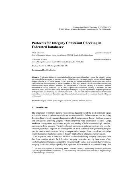 Protocols For Integrity Constraint Checking In Federated Databas